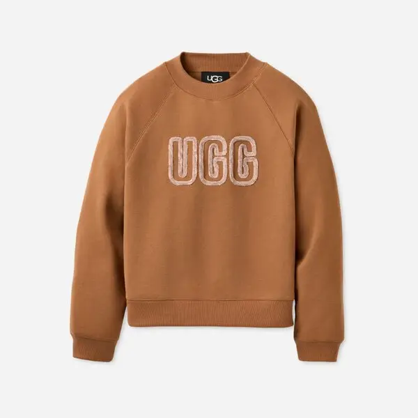 UGG Logo Crewneck Cotton Blend Tops - Chestnut