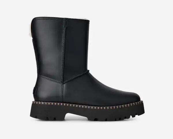 UGG Uptowner Short Boot Sheepskin - Black Leather