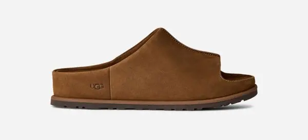 UGG Otzo Slide Nubuck Sandals - Dark Chestnut