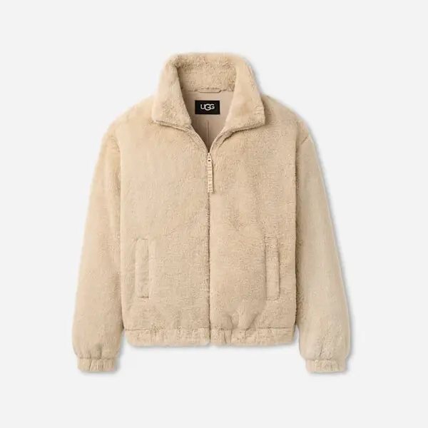 UGG Faux Fur Zip-up Jacket - Spelt