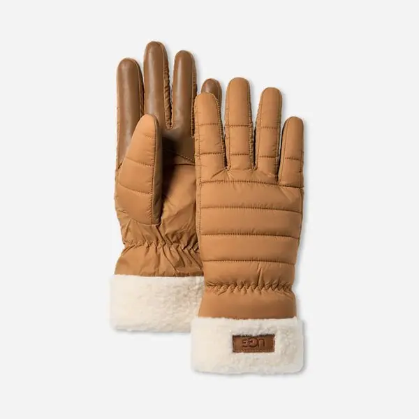 UGG Fluff Cuff Gloves - Chestnut