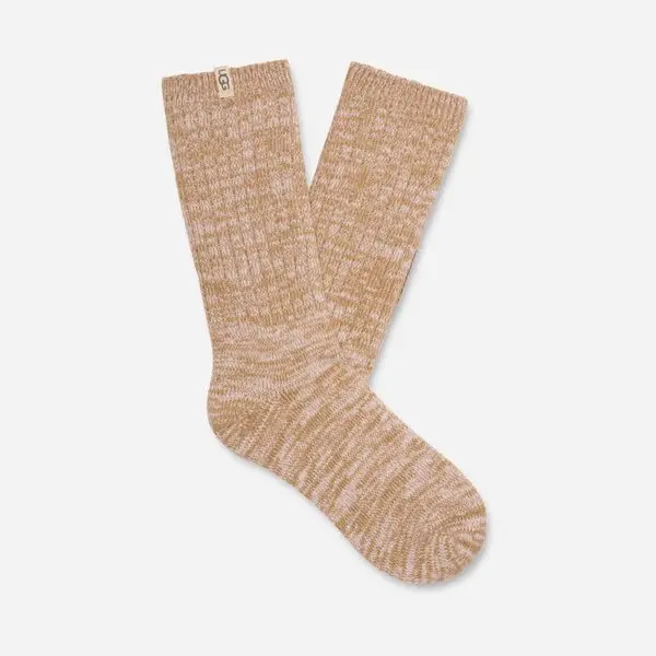 UGG Rib Knit Slouchy Crew Sock Polyester Blend/recycled Materials - Sand