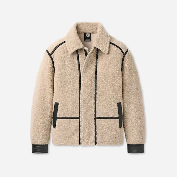 UGG Quinley Jacket With Distressed Faux Leather Trim