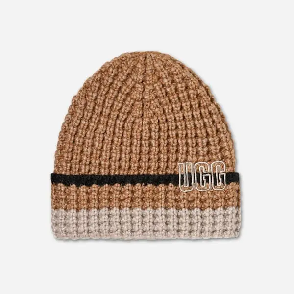 UGG Waffle Stripe Beanie - Chestnut Multi
