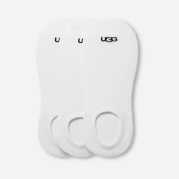 UGG Oliver No Show 3 Pack Cotton Blend - White