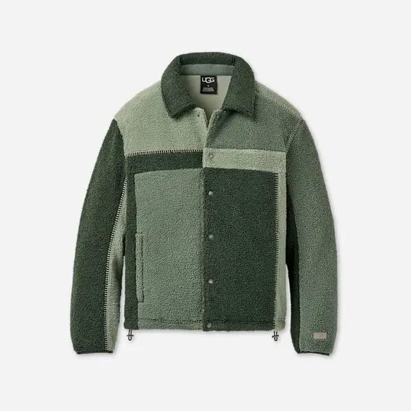 UGG Lachlan Fluff Jacket Polyester Tops, Size - Arugula Multi