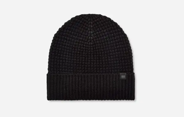 UGG Waffle Cuff Hat Acrylic Blend - Black
