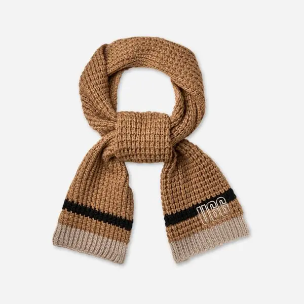 UGG Waffle Stripe Scarf - Chestnut Multi