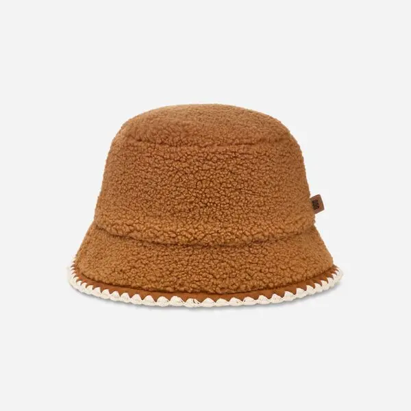 UGG Fluff Scalloped Hat Fleece - Chestnut
