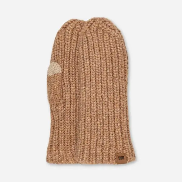 UGG Chunky Rib Mitten Knit - Camel