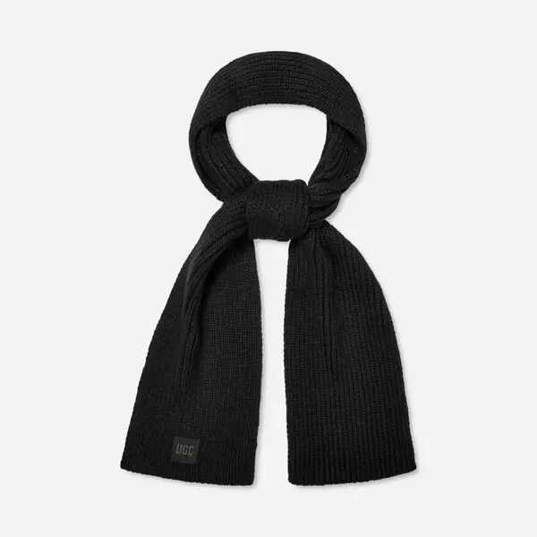 UGG Chunky Rib Scarf Knit Scarves - Black
