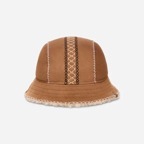 UGG Atherson Embroidered Hat Sheepskin - Chestnut