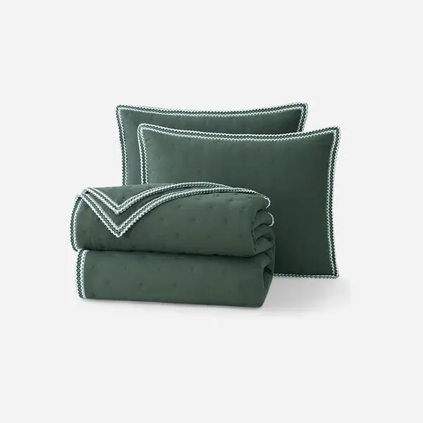 UGG Devon Braid Quilt Set F/q Polyester Bedding - Arugula