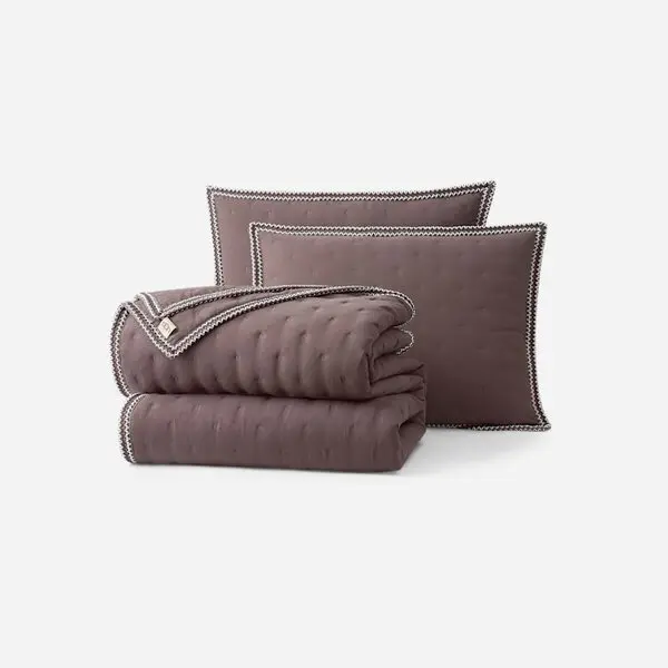 UGG Devon Braid Quilt Set F/q Polyester Bedding - Burnt Cedar