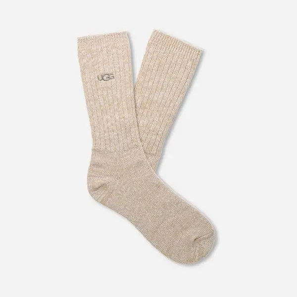 UGG Trey Rib Knit Crew Polyester Blend/recycled Materials - White Pepper