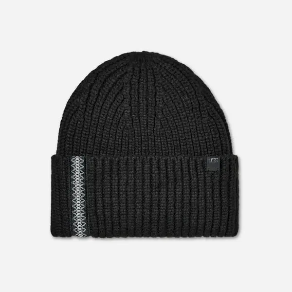 UGG Braided Ribbed Beanie - Black