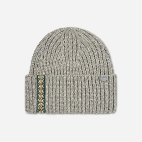 UGG Braided Ribbed Beanie - Cobble/green Stone