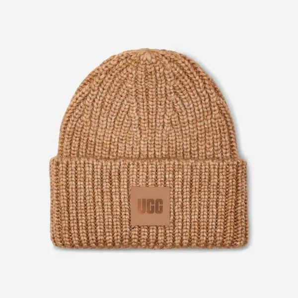 UGG Chunky Rib Knit Beanie - Brown/