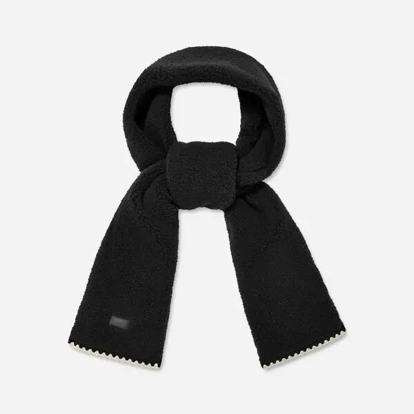 UGG Fluff Scalloped Scarf Fleece Scarves - Black