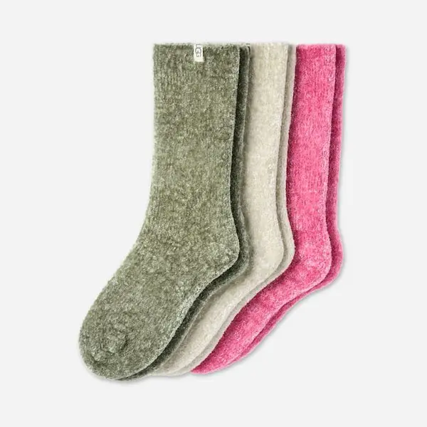 UGG Leda Sparkle 3 Pack Crew Socks