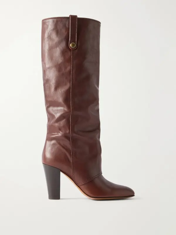Chloé Anouk 85 Embellished Leather Knee-high Boots