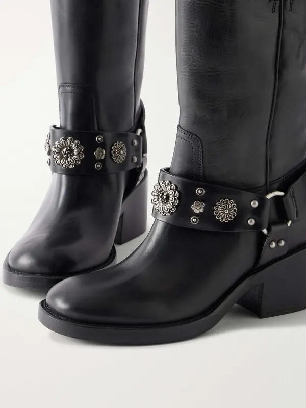 Chloé Dakota Stud-embellished Leather Knee Boots