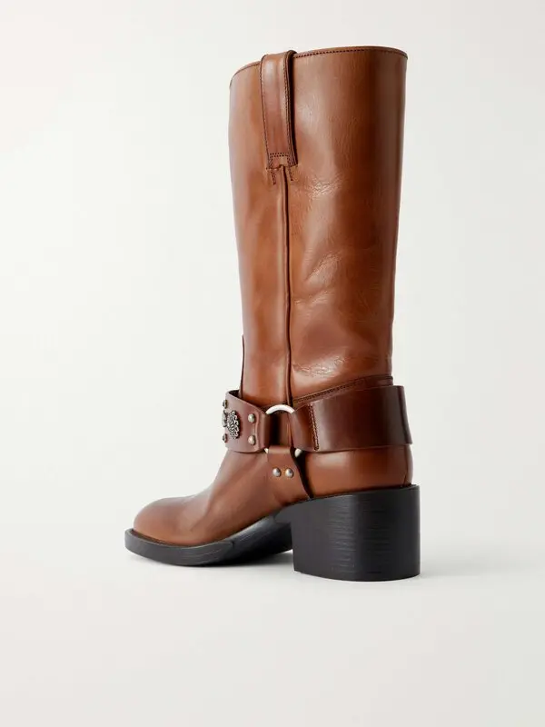 Chloé Dakota Stud-embellished Leather Knee Boots