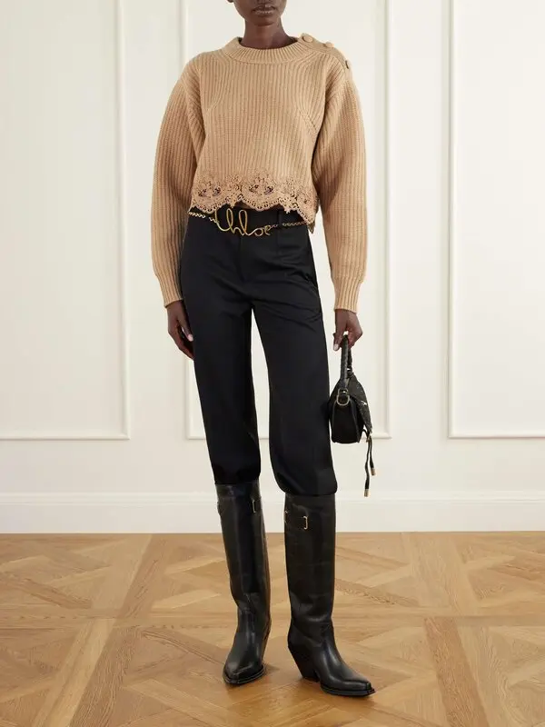Chloé Azelan Embroidered Leather Knee Boots