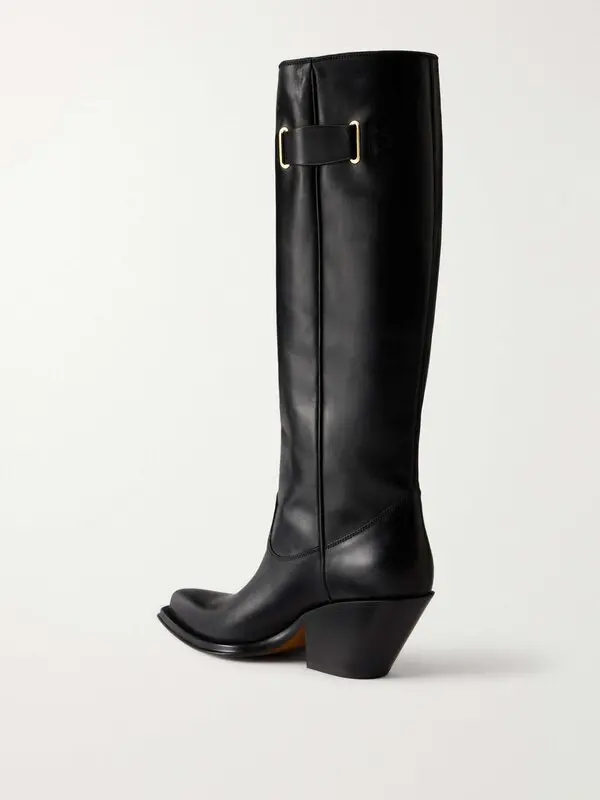 Chloé Azelan Embroidered Leather Knee Boots