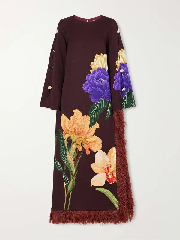 Borgo De Nor Brunetta Floral-print Cotton-blend Jacquard Midi Dress - Multi