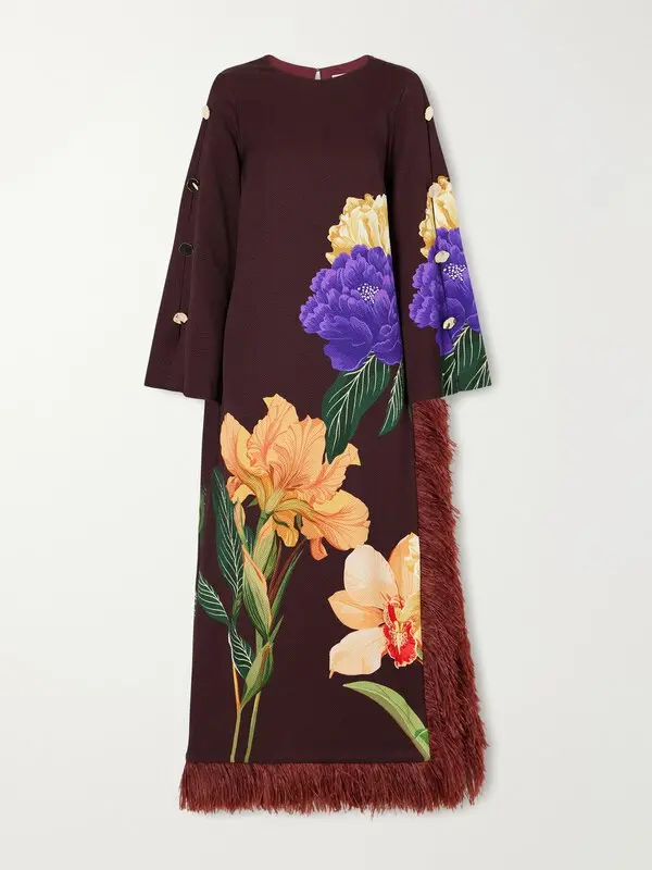 Borgo De Nor Brunetta Floral-print Cotton-blend Jacquard Midi Dress - Multi