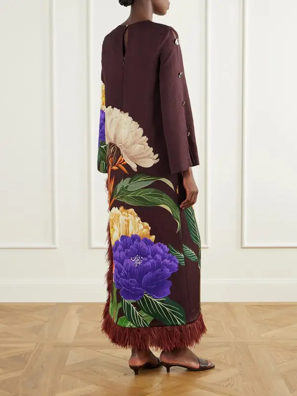 Borgo De Nor Brunetta Floral-print Cotton-blend Jacquard Midi Dress