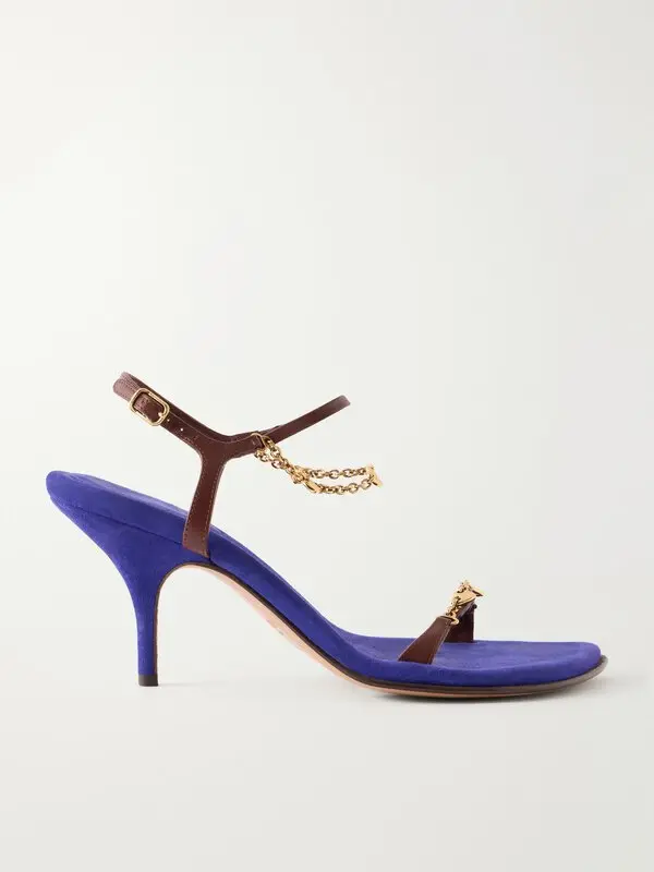 Chloé Zia Chain-embellished Suede Sandals