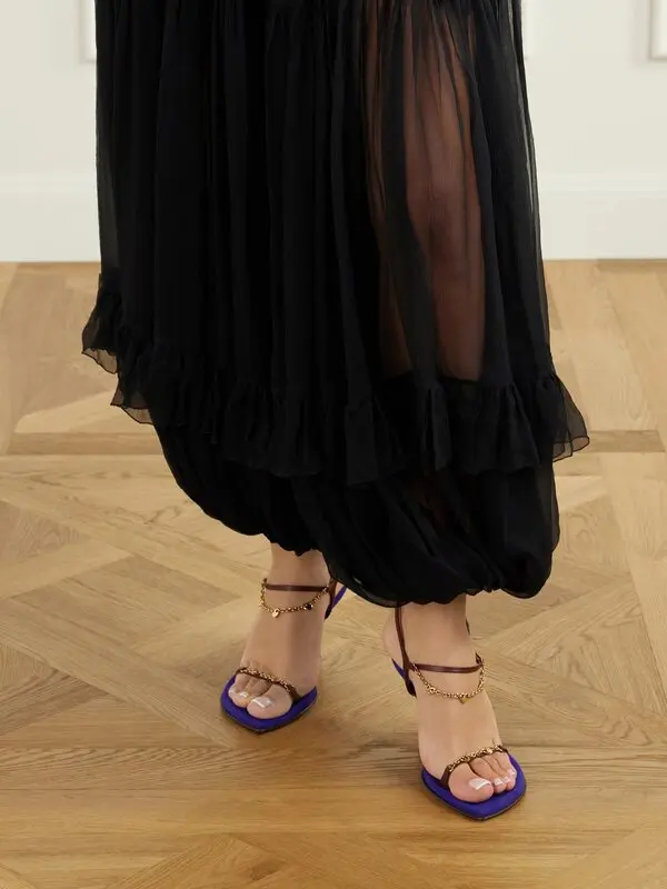 Chloé Zia Chain-embellished Suede Sandals