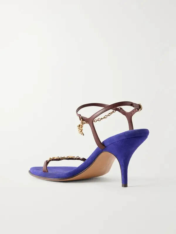 Chloé Zia Chain-embellished Suede Sandals