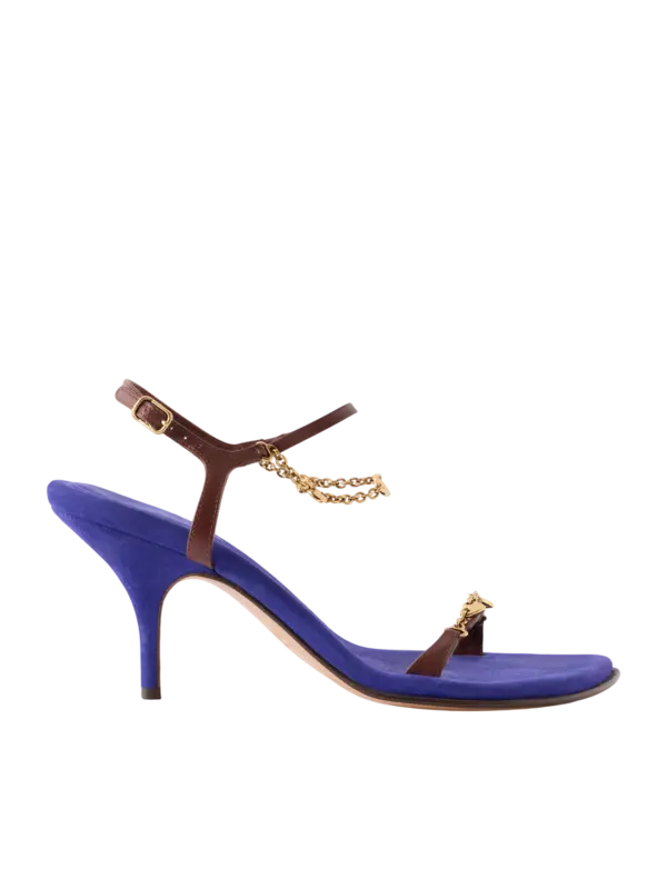 Chloé Zia Chain-embellished Suede Sandals - Purple