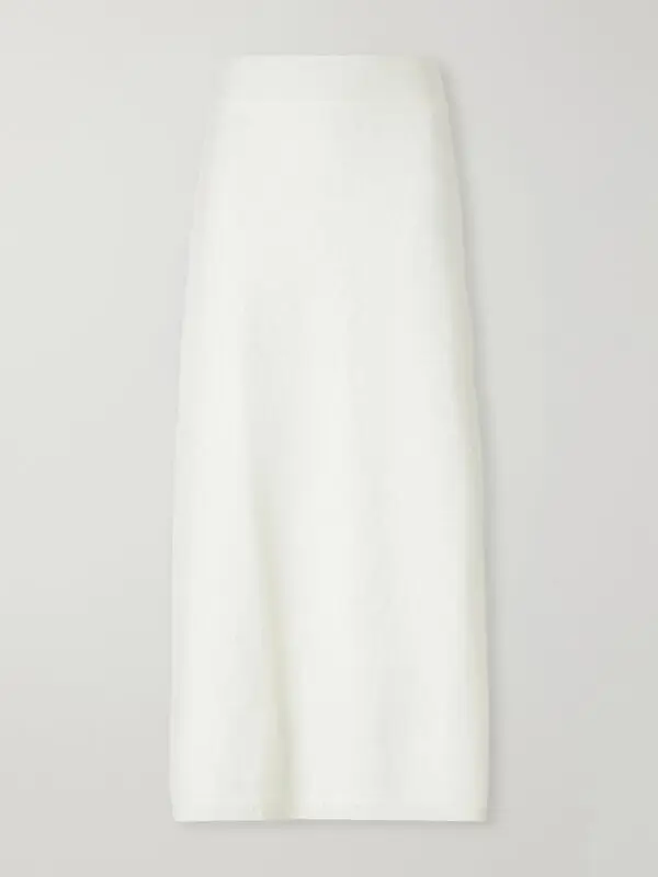 LISA YANG Asta Brushed-cashmere Midi Skirt - Neutrals