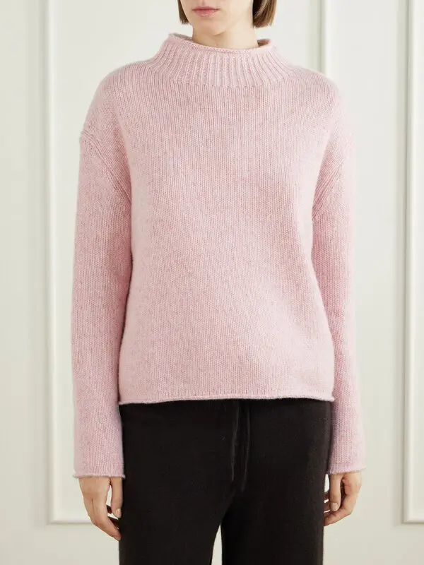 LISA YANG Nariel Cashmere Turtleneck Sweater - Pink