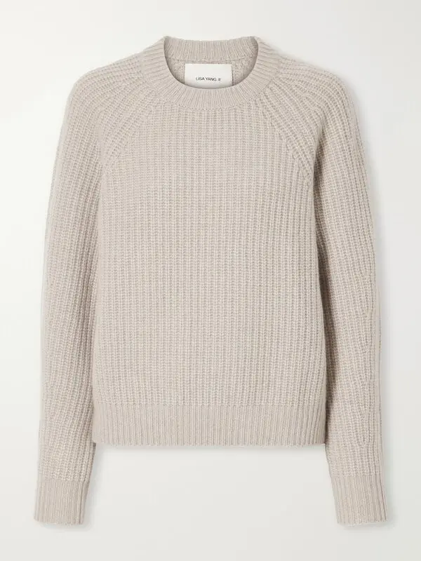 LISA YANG Miki Ribbed Cashmere Sweater - Neutrals