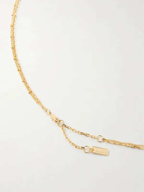 Chloé Brass And Ceramic Pendant Necklace
