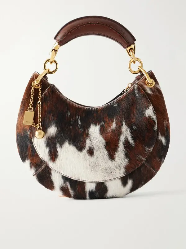 Chloé Calf Hair And Leather Shoulder Bag - Animal Print
