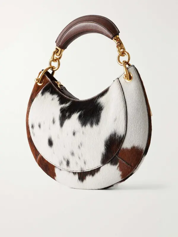 Chloé Banana Leather-trimmed Calf Hair Shoulder Bag