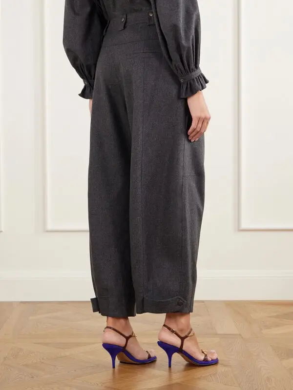 Chloé Flannel Wool And Cashmere-blend Wide-leg Pants