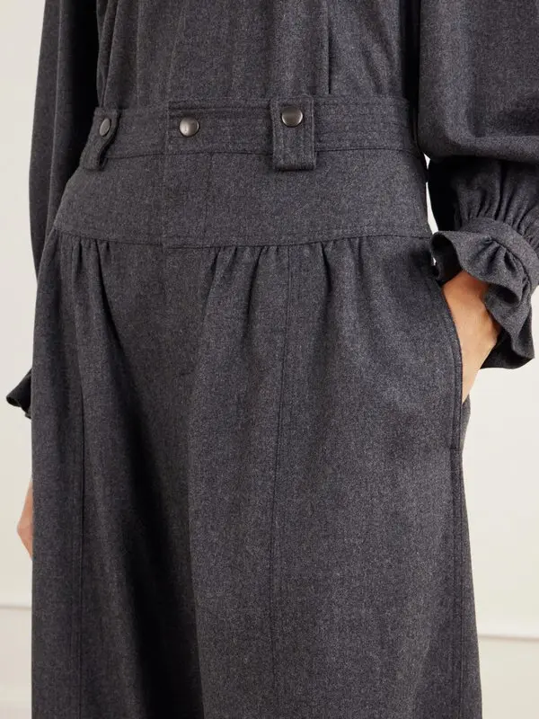 Chloé Flannel Wool And Cashmere-blend Wide-leg Pants