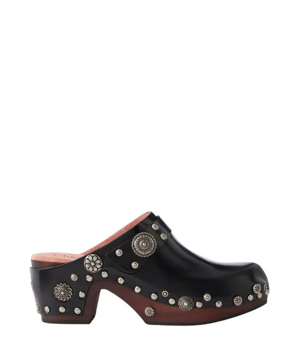Chloé Embellished Leather Clogs - Black