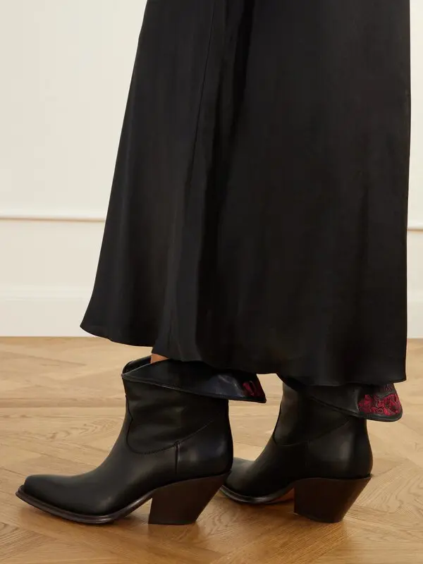 Chloé Azelan Embroidered Ankle Boots