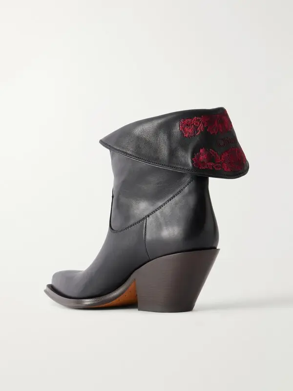 Chloé Azelan Embroidered Ankle Boots
