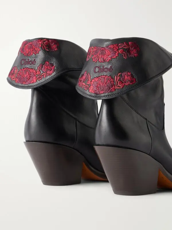 Chloé Azelan Embroidered Ankle Boots