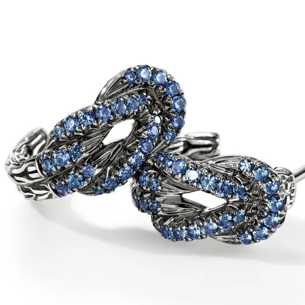 JOHNHARDY John Hardy Love Knot Earrings Blue Sapphires