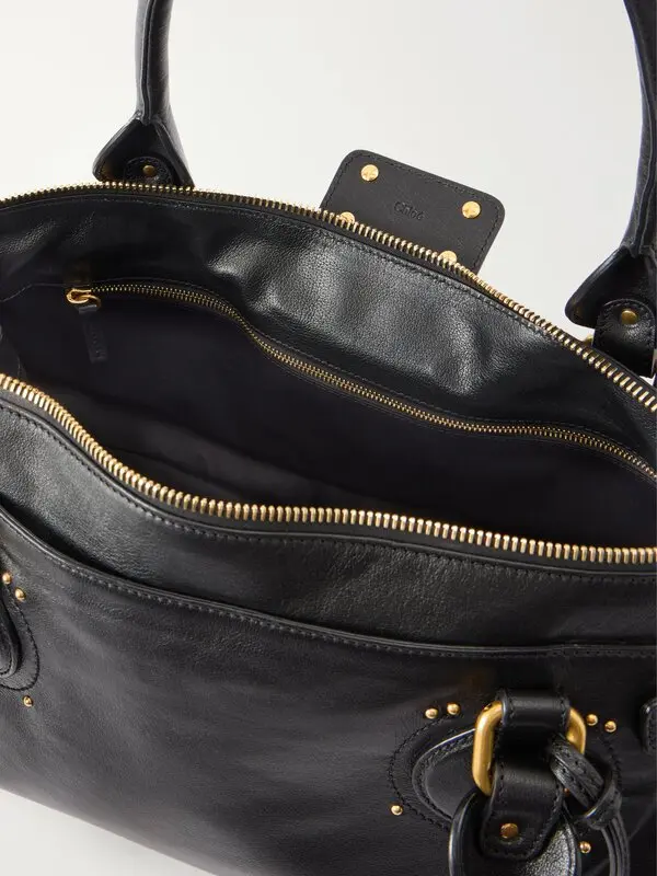 Chloé Paddington Large Leather Bag With Locket Detail - Black